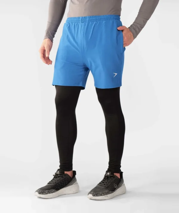 2 In 1 Shorts Full Compression Shock Blue - Jogger Sports